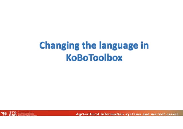 Training course on Mobile Data Collection using KoBoToolBox (form ...