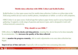 Training course on Mobile Data Collection using KoBoToolBox (form builder & Server) and ODK ...