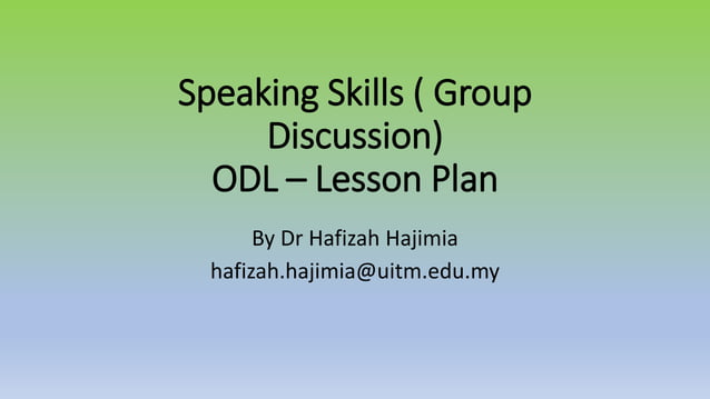 ODL - Group presentation lesson plan and activity | PPT