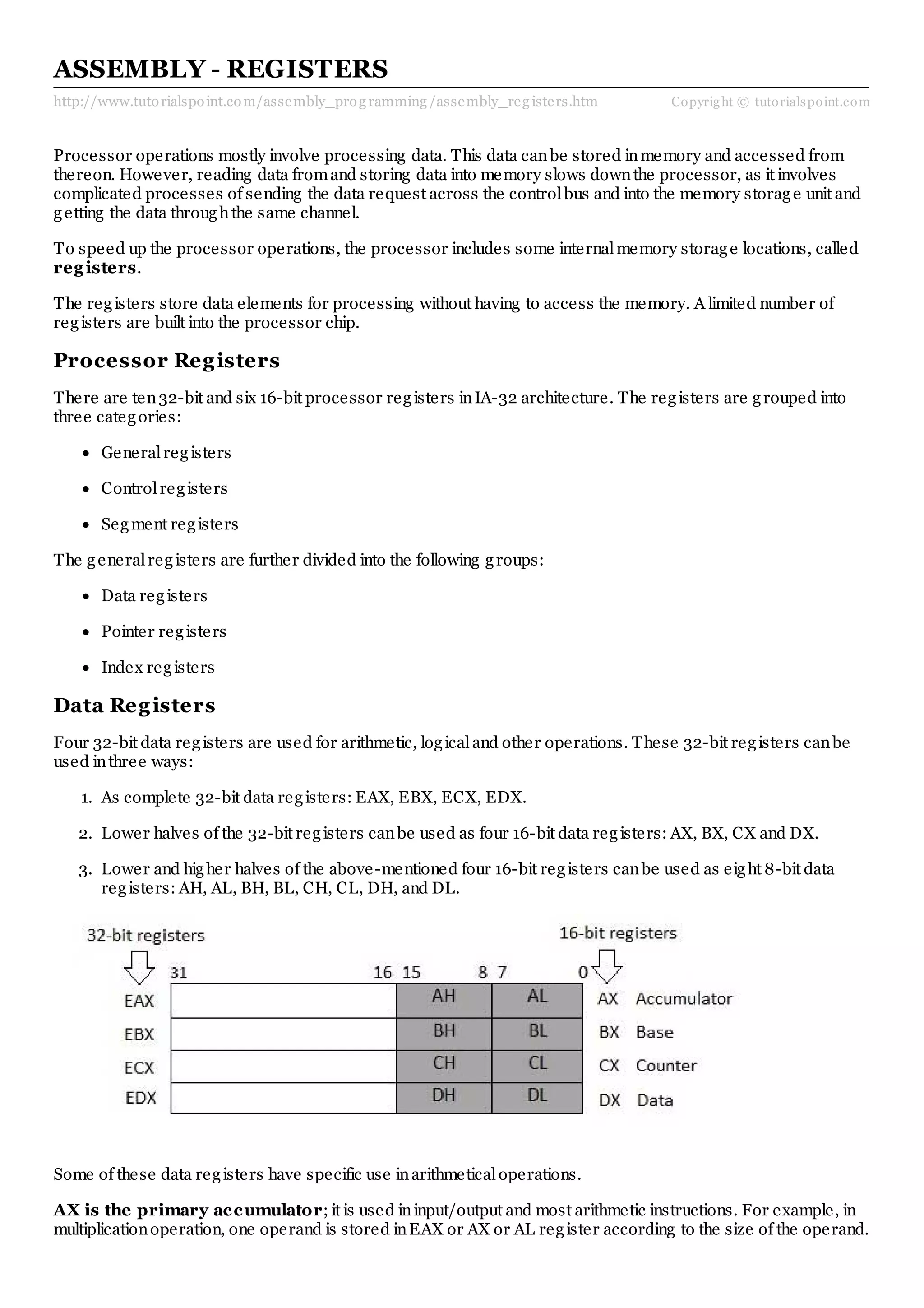 N_Asm Assembly registers (sol) | PDF