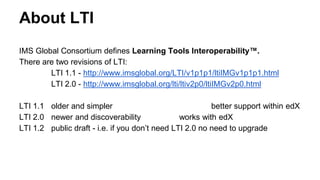 Light Technical Introduction to LTI on edX | PPTX