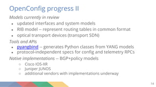 OpenConfig: collaborating to enable programmable network management | PDF