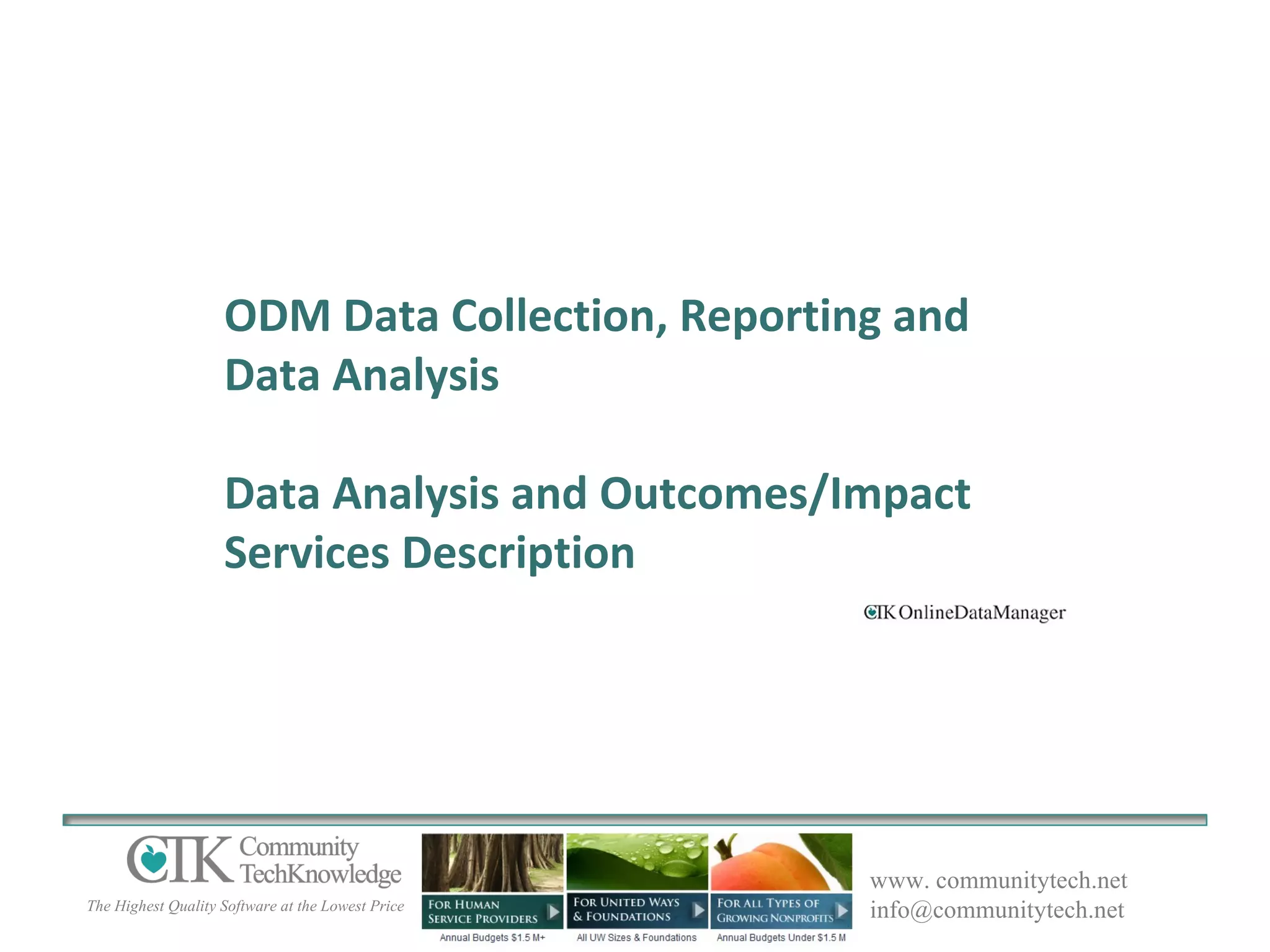 CTK Data Collection, Reporting and Data Analysis | PPT