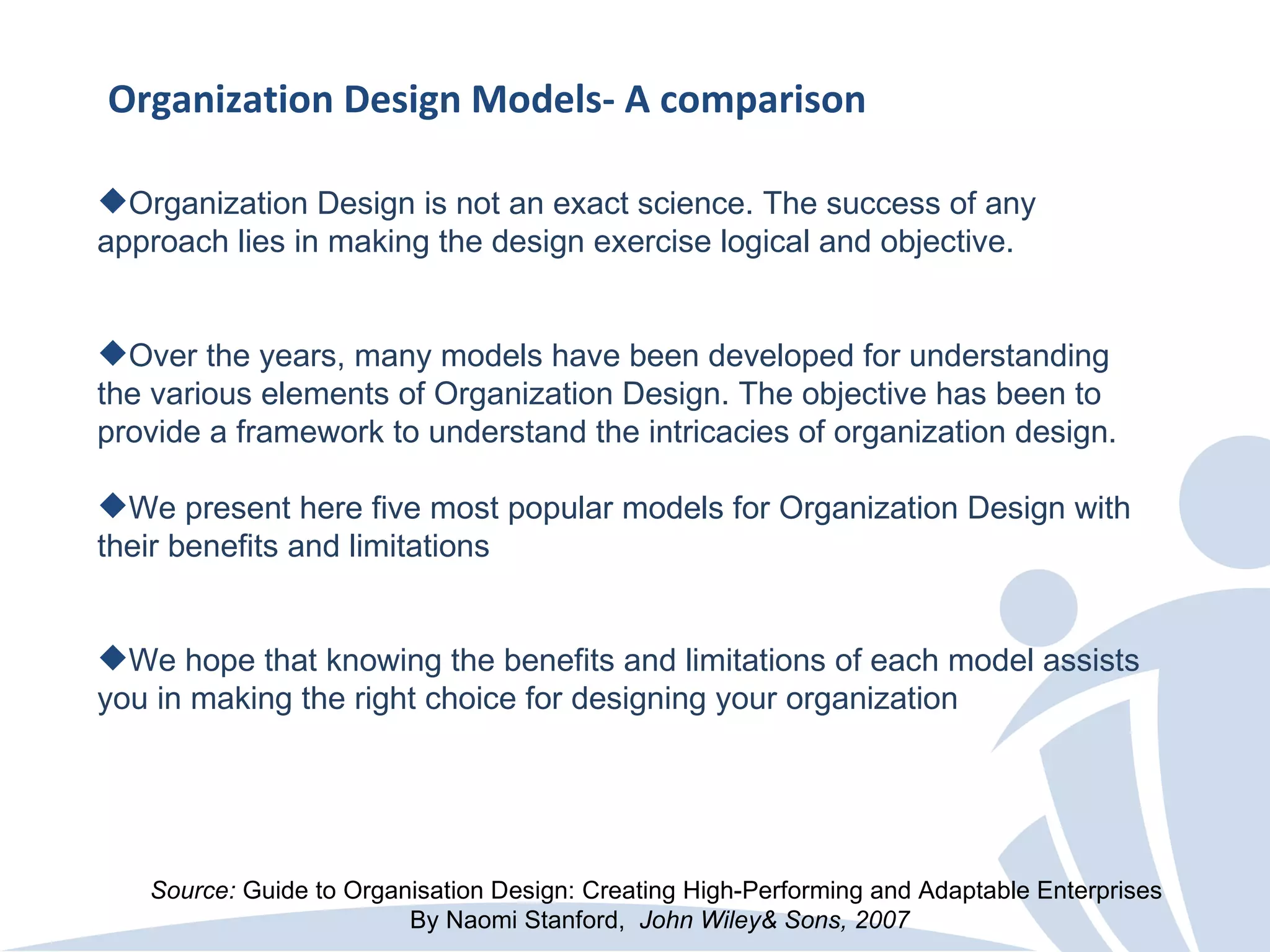 A Comparison of five popular Organization Design Models | PPT