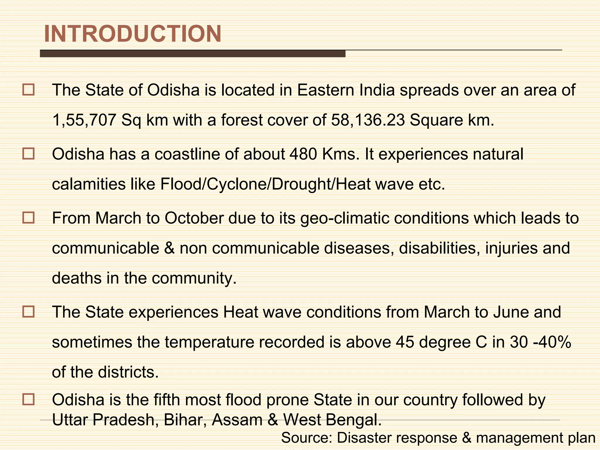 Odisha Disaster Management Policy | PPTX