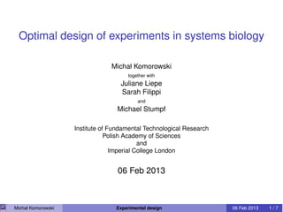 Optimal design of experiments | PPT