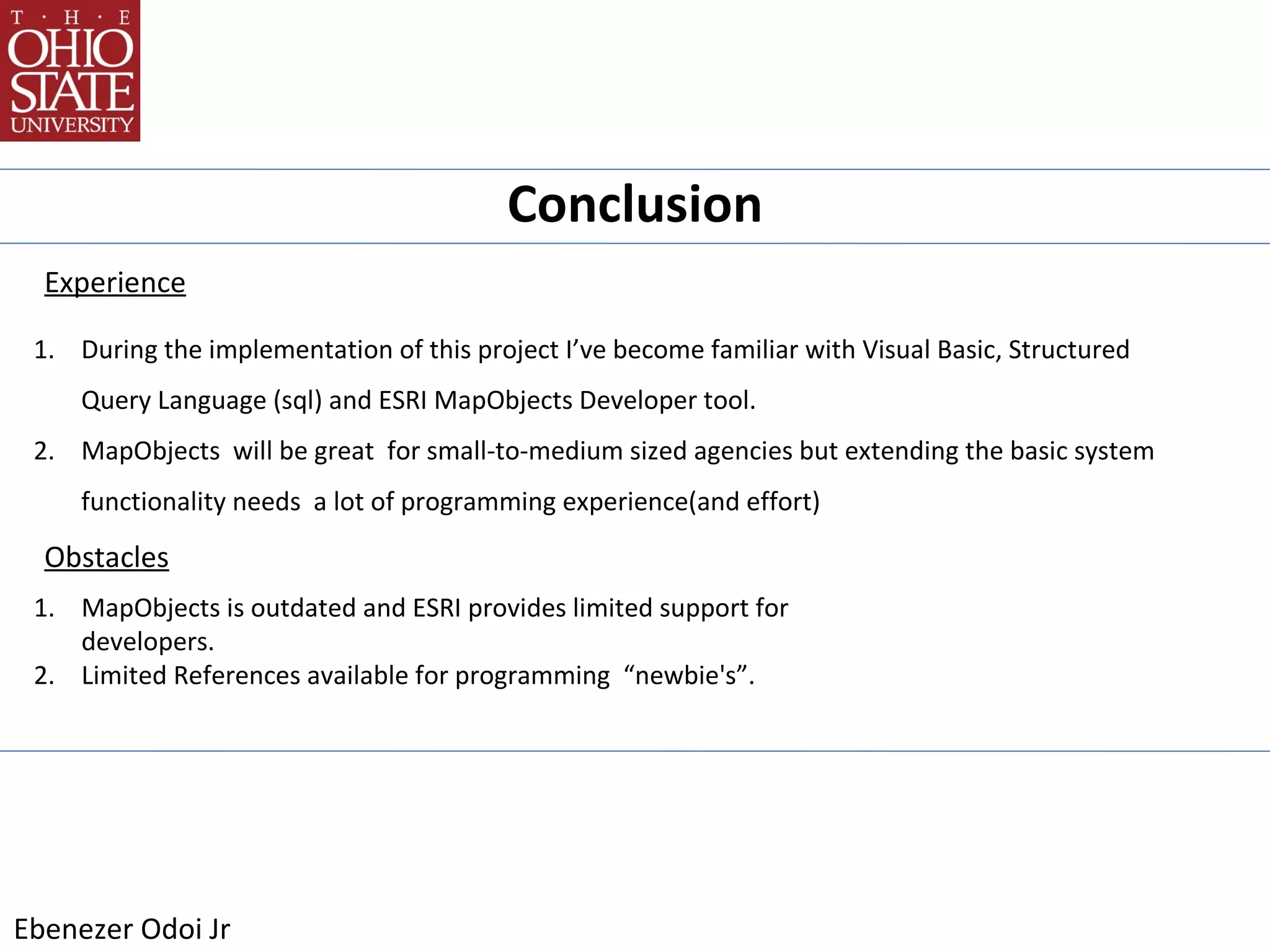 Tourist Nav System Using MapObject and VB | PPT