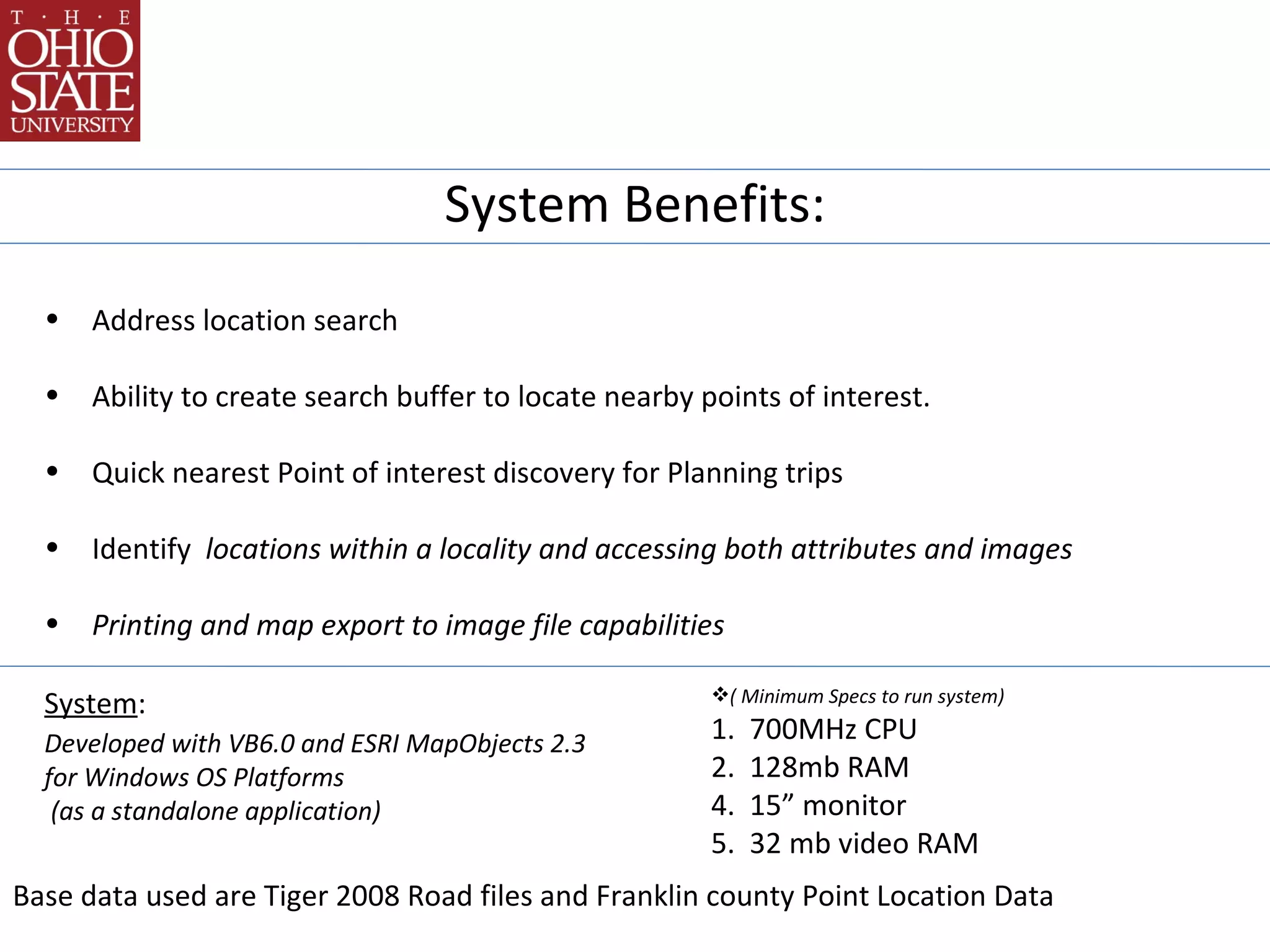 Tourist Nav System Using MapObject and VB | PPT | Computing ...