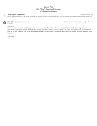 Collaborative Lesson Plan | DOC