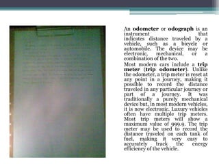 Odometer | PPTX | Auto Navigation Systems | Auto Technology