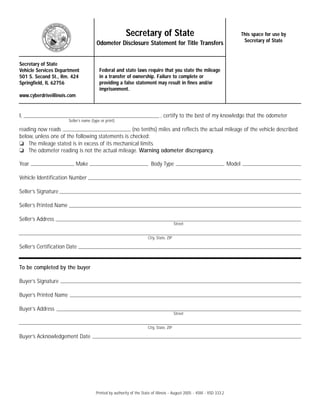 Odometer disclosure form | PDF