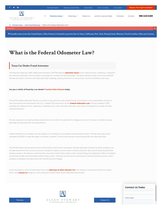 Odometer Disclosure Statement in Texas | PDF