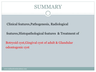 Odontogenic cysts v/cosmetic dentistry courses | PPTX