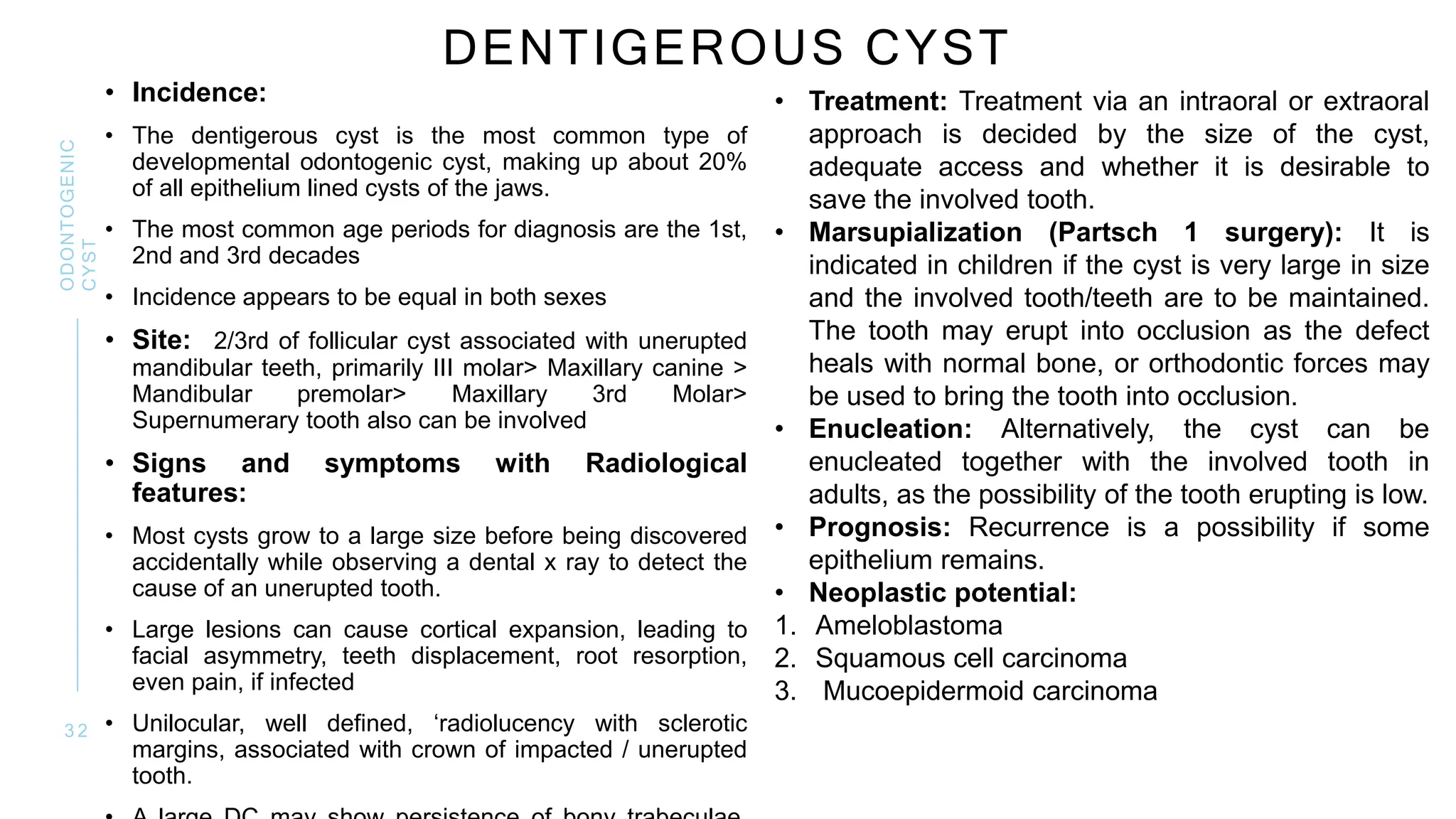 ODONTOGENIC CYSTS OF THE JAWS AND THE MANAGEMENT | PPTX