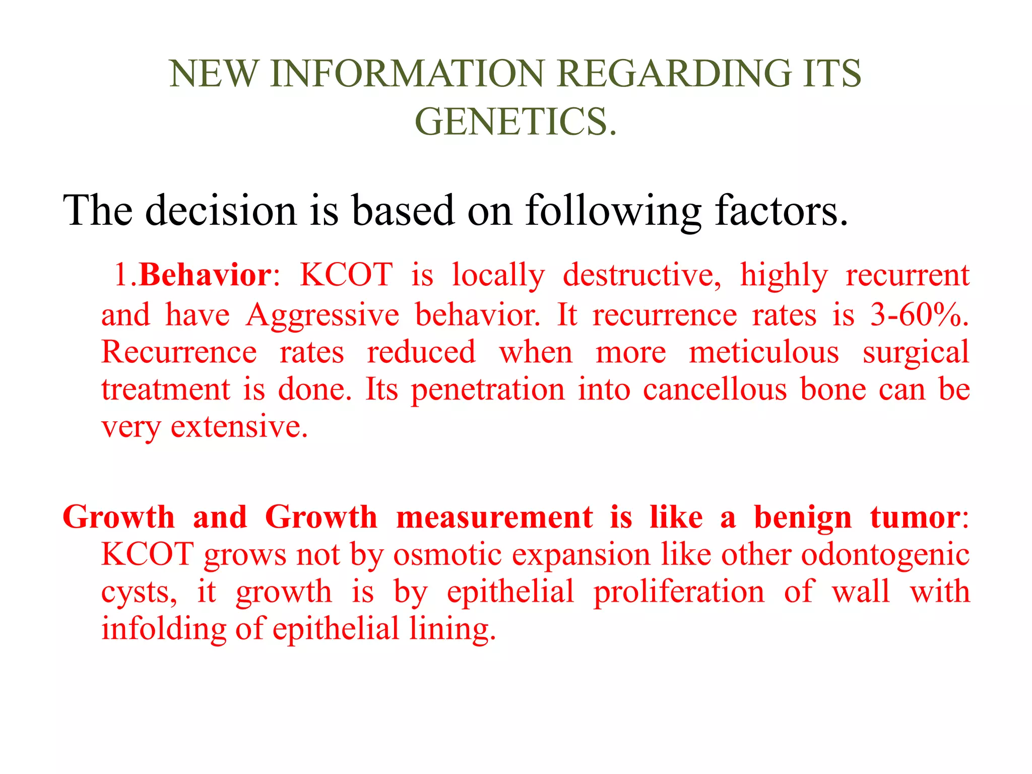 Odontogenic Keratocyst (OKC) | PDF