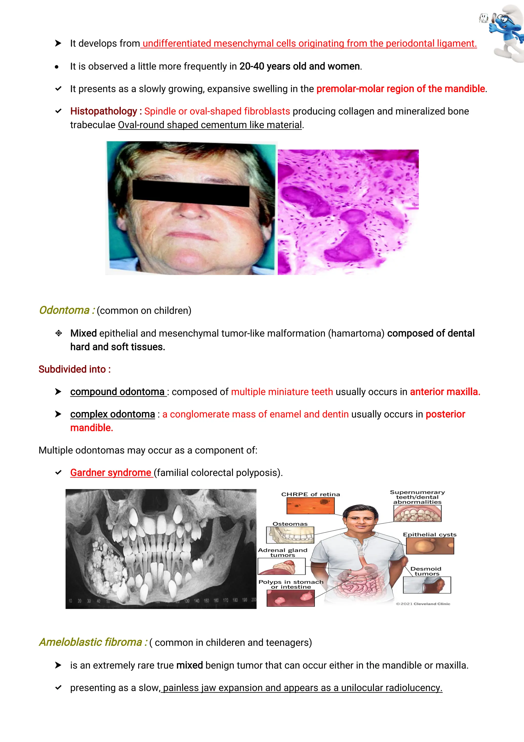Odontogenic tumor ( Essential, Histologic, Radiographic features) | PDF