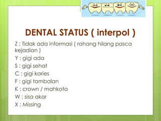 Rekam Medik Gigi " Odontogram " Permenkes NOMOR 269 / MENKES / PER ...