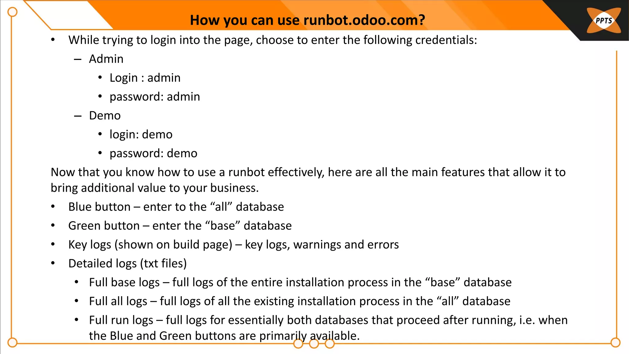 Odoo runbot-installation | PPT