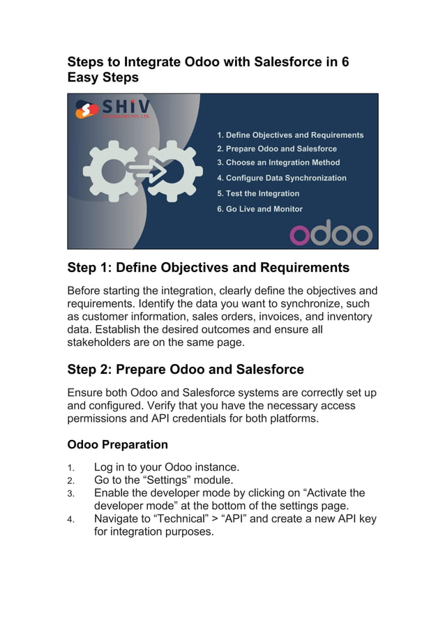 A Comprehensive Guide to Integrating Odoo with Salesforce | PDF | Operating Systems | Computer ...