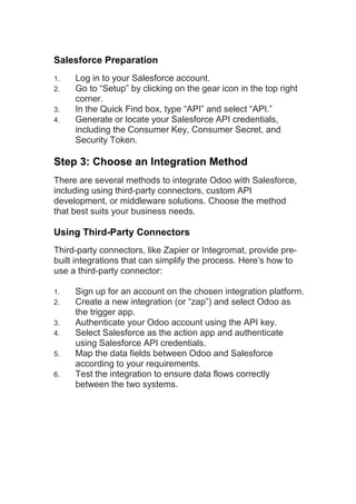 A Comprehensive Guide to Integrating Odoo with Salesforce | PDF ...