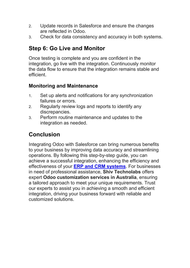 A Comprehensive Guide to Integrating Odoo with Salesforce | PDF | Operating Systems | Computer ...