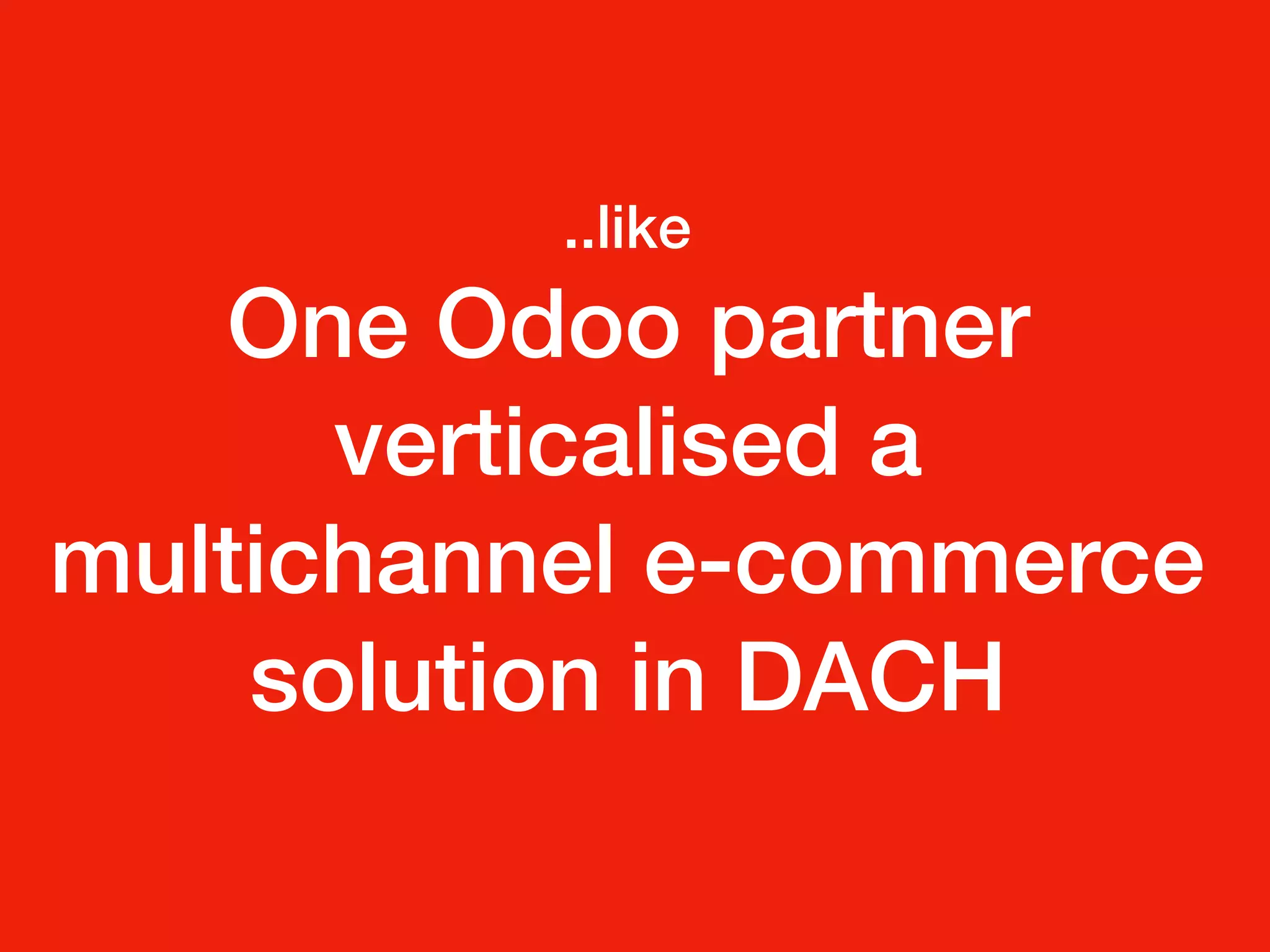 Odoo Verticalisation | PPT