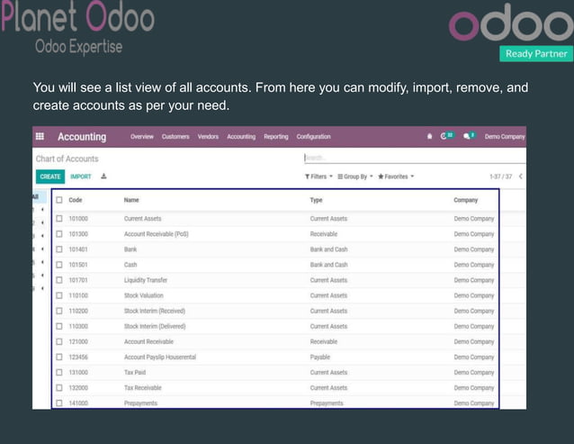 Odoo 13 chart of accounts | PPT