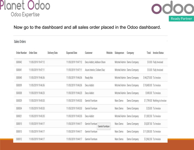 Odoo 13 Dashboard Ppt
