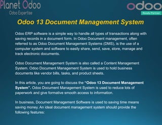 Odoo 13 document management system | PPTX