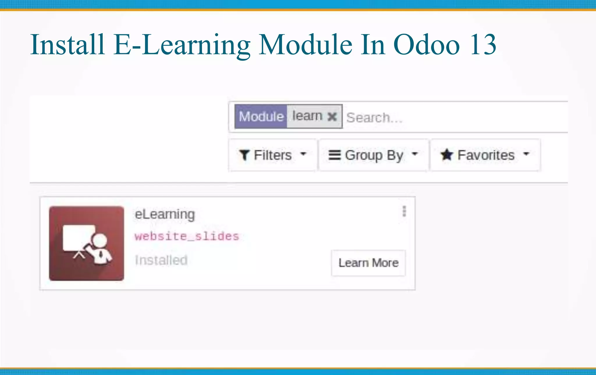 Odoo 13 Elearning | PPT