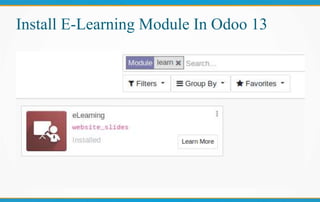 Odoo 13 Elearning | PPT