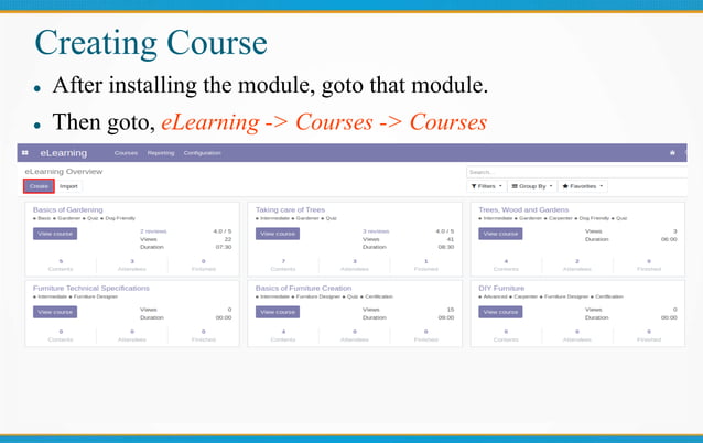 Odoo 13 Elearning | PPT | Web Development | Internet