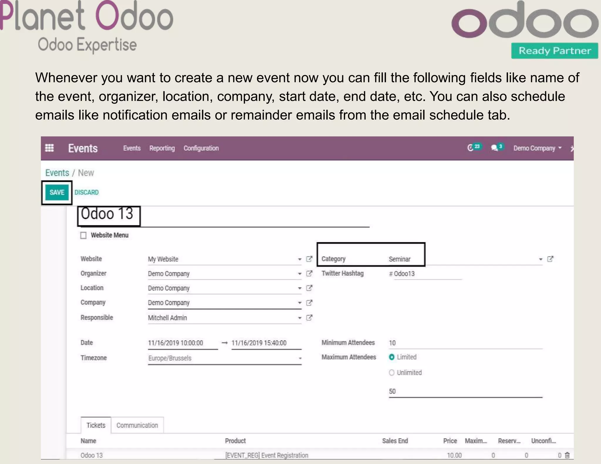 Odoo 13 event management | PPT