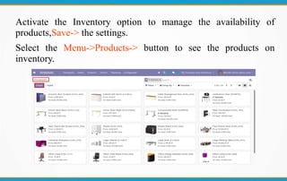 Odoo 13 inventory availability status on e commerce | PPT