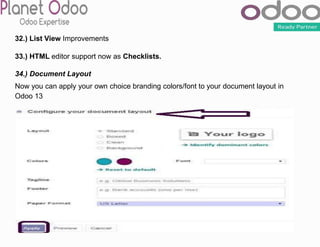 Odoo 13 new features | PPT