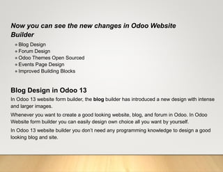 Odoo 13 website form builder | PPTX | Web Development | Internet