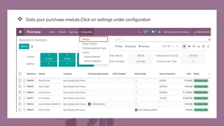 Odoo 14 Purchase Features - Goods Receipt Confirmation of an Order | PPT