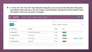 Odoo 14 Time Off Management | PPTX