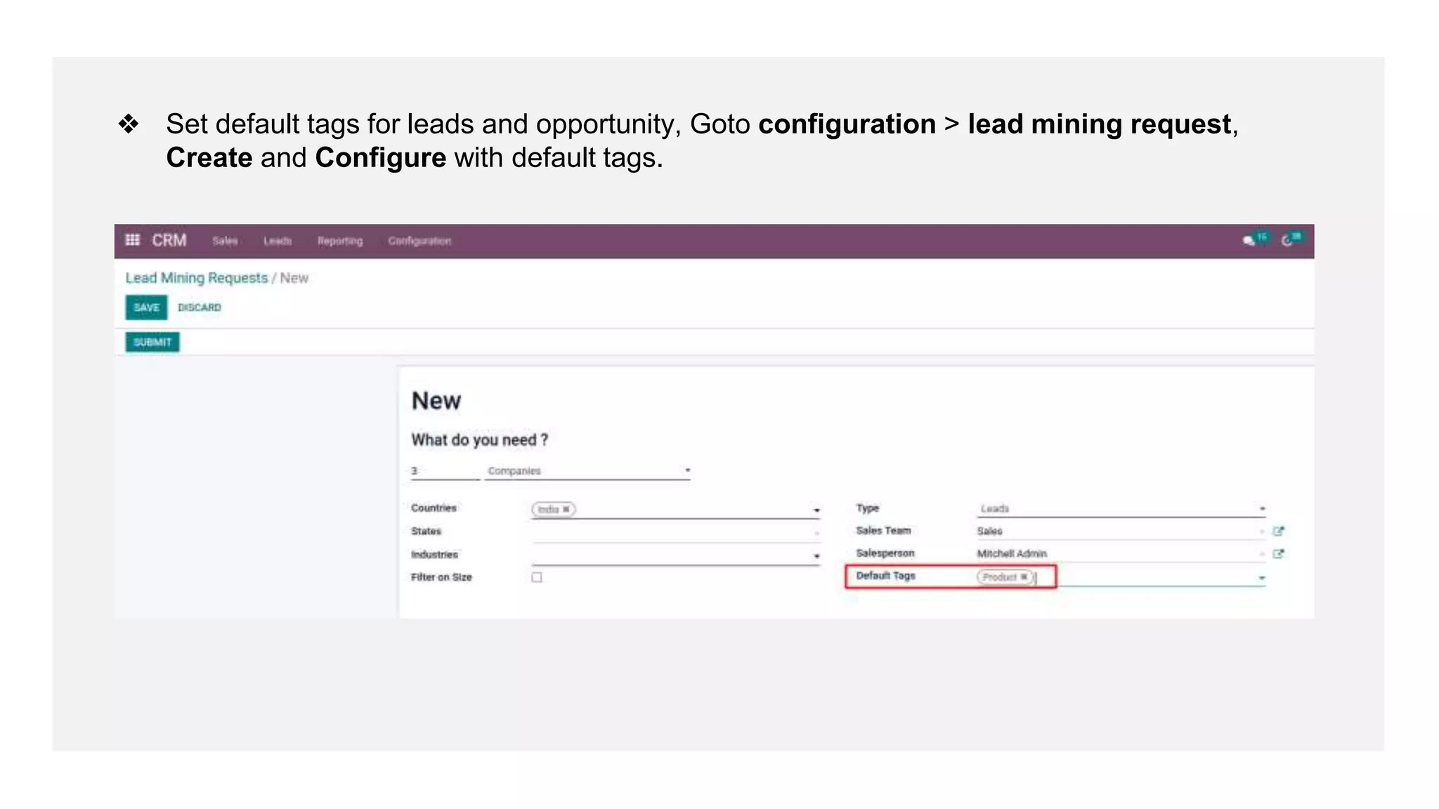 Odoo 15 CRM Tags - Odoo 15 Enterprise Edition | PPT