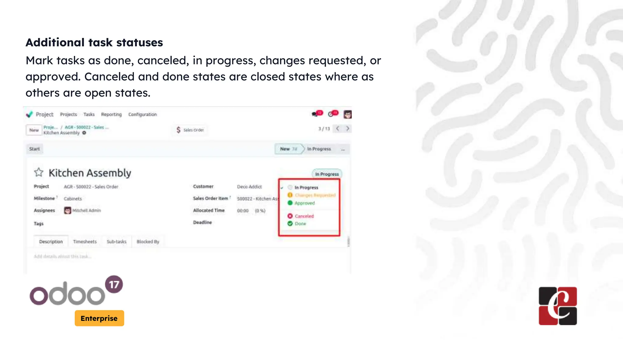 Odoo 17 Project Module : New Features - Odoo 17 Slides | PPTX