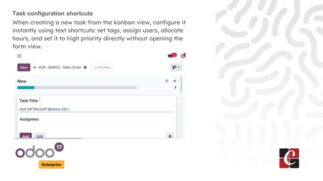 Odoo 17 Project Module : New Features - Odoo 17 Slides | PPTX