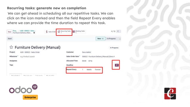 Odoo 17 Project Module : New Features - Odoo 17 Slides | PPTX