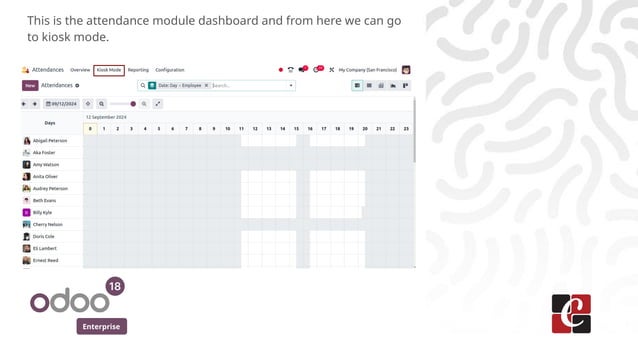 Odoo 18 Attendance Kiosk - Odoo 18 Slides | PPTX