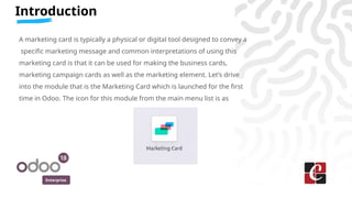 Odoo 18 Marketing Card App - Odoo 18 Slides | PPTX