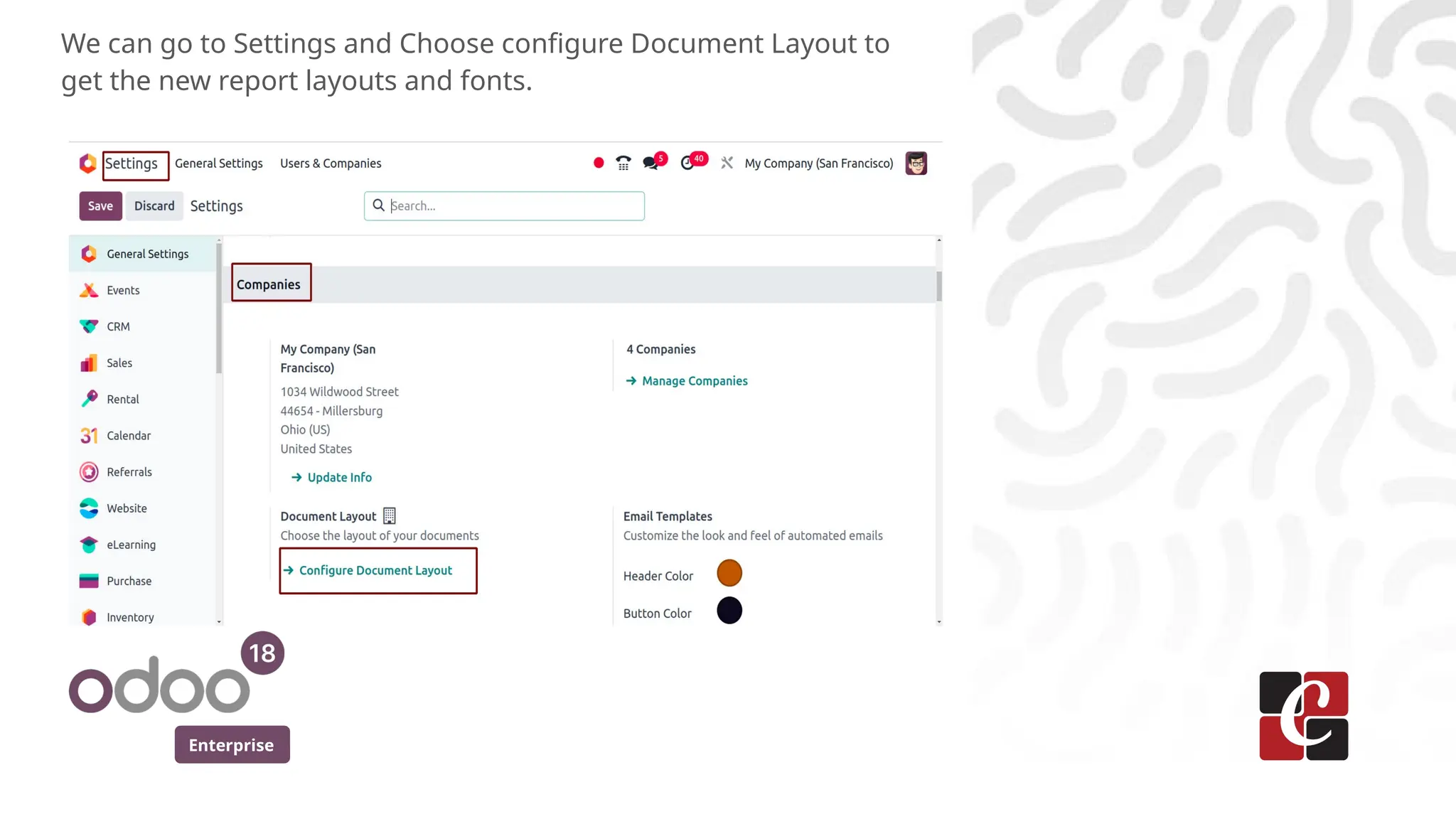 Odoo 18 New Report Layouts & Fonts - Odoo Slides | PPTX | Desktop Publishing | Computer Software ...