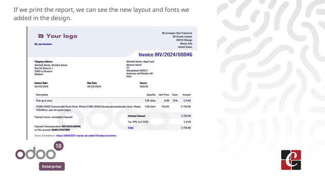 Odoo 18 New Report Layouts & Fonts - Odoo Slides | PPTX | Desktop Publishing | Computer Software ...