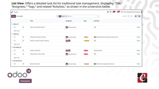 Odoo 18 To-Do Module A Comprehensive Overview | PPTX