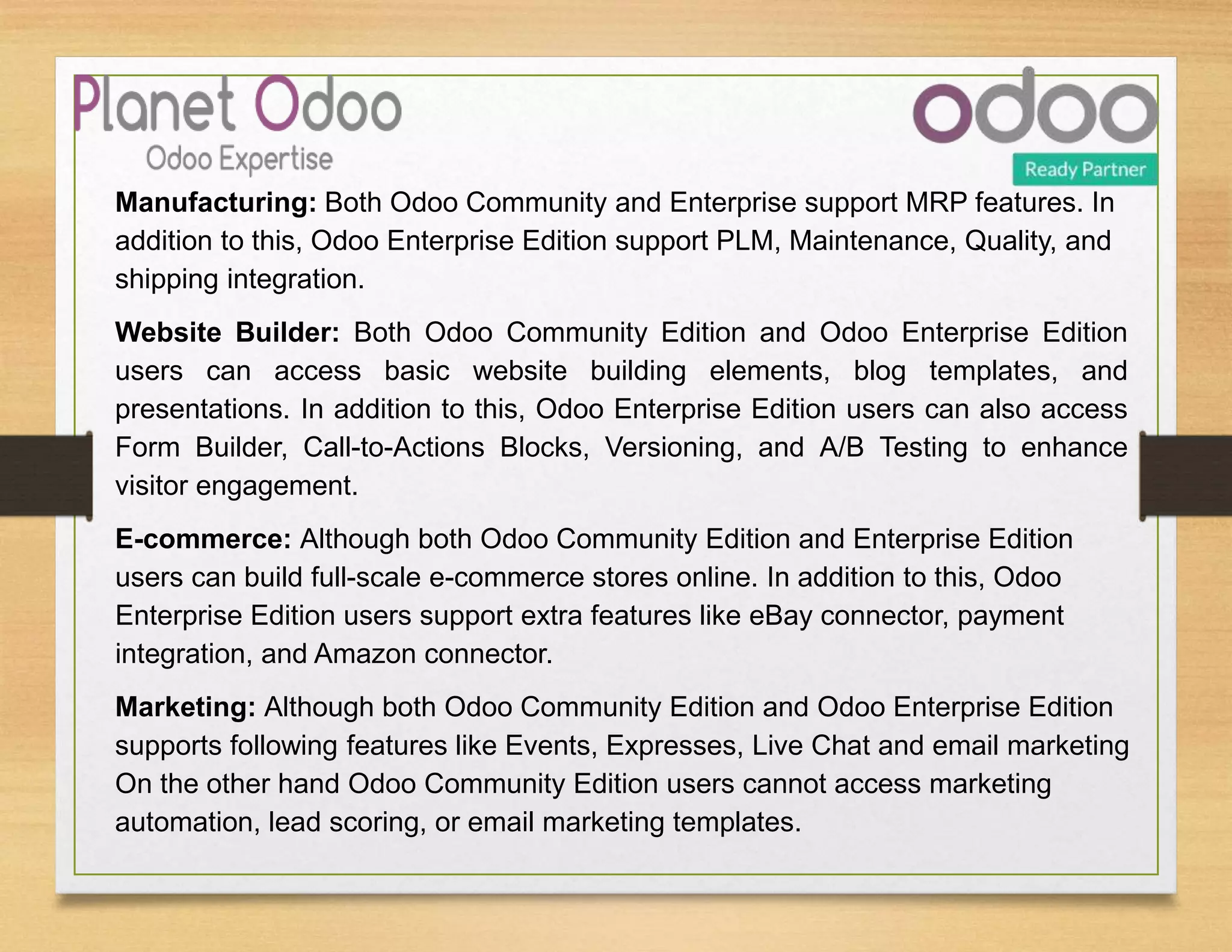 Odoo community vs enterprise | PPTX