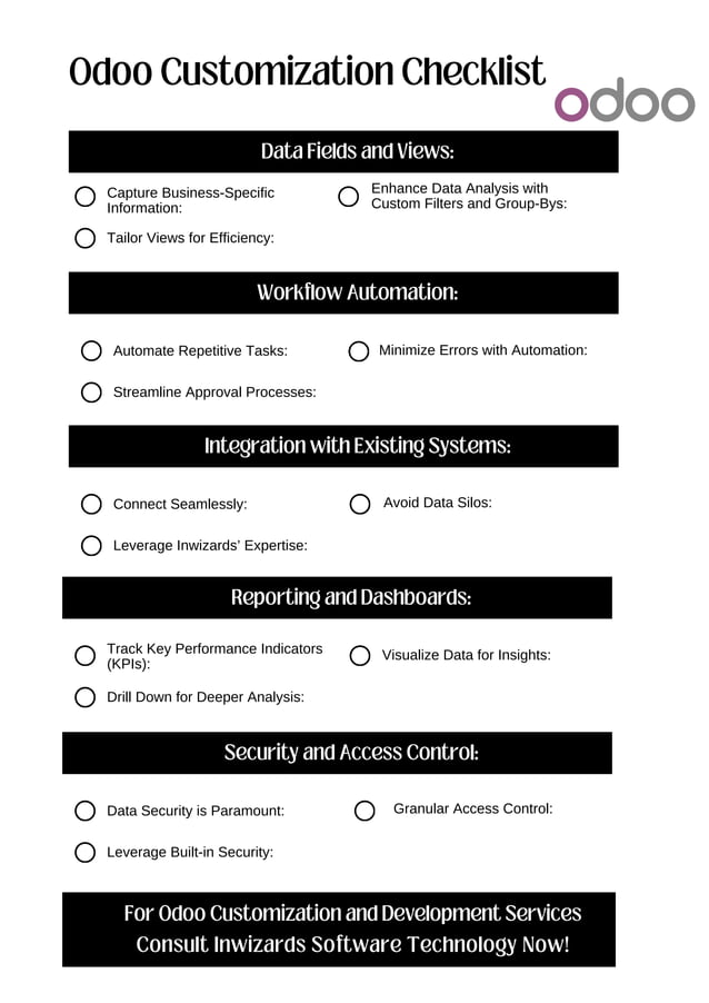 Odoo Customization Checklist by Inwizards | PDF