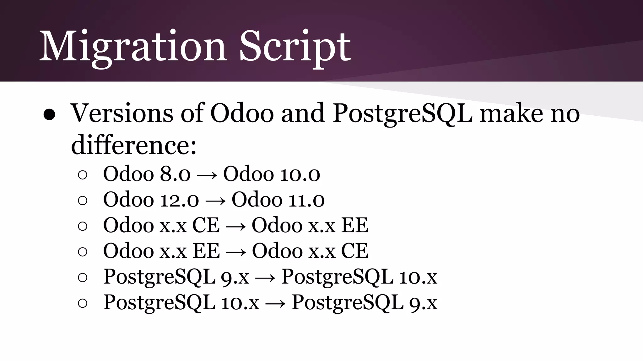 Odoo DB Migration.pptx | Free Download